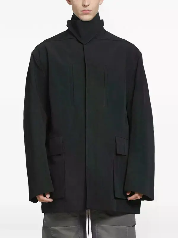 Rick Owens Tower High-neck Coat - Black