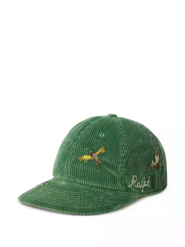 Polo Ralph Lauren Duck-embroidered Corduroy Ball Cap - Green