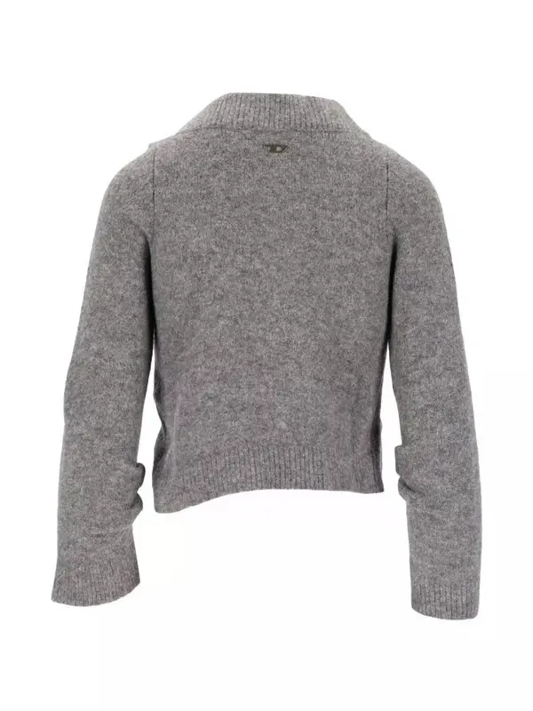 DIESEL® Cropped Cardigan In Wrinkled Boiled Knit