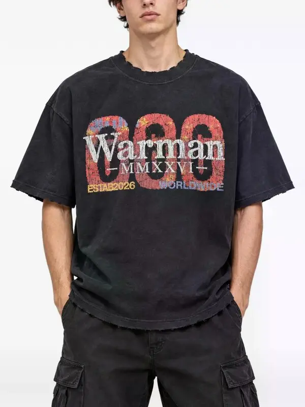 WARMAN Distressed Logo-print T-shirt