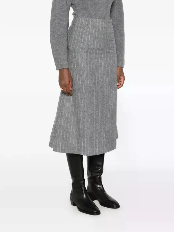 THELATEST Erica Pinstripe-pattern Pleated Skirt