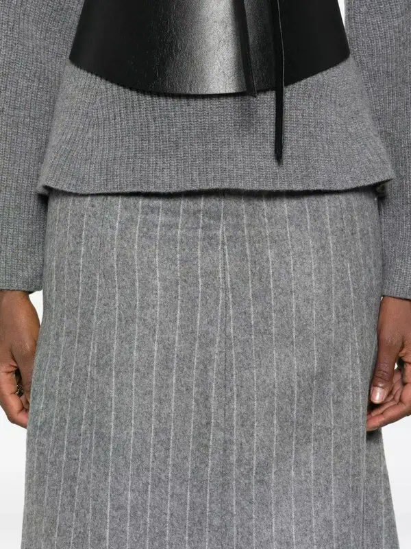 THELATEST Erica Pinstripe-pattern Pleated Skirt