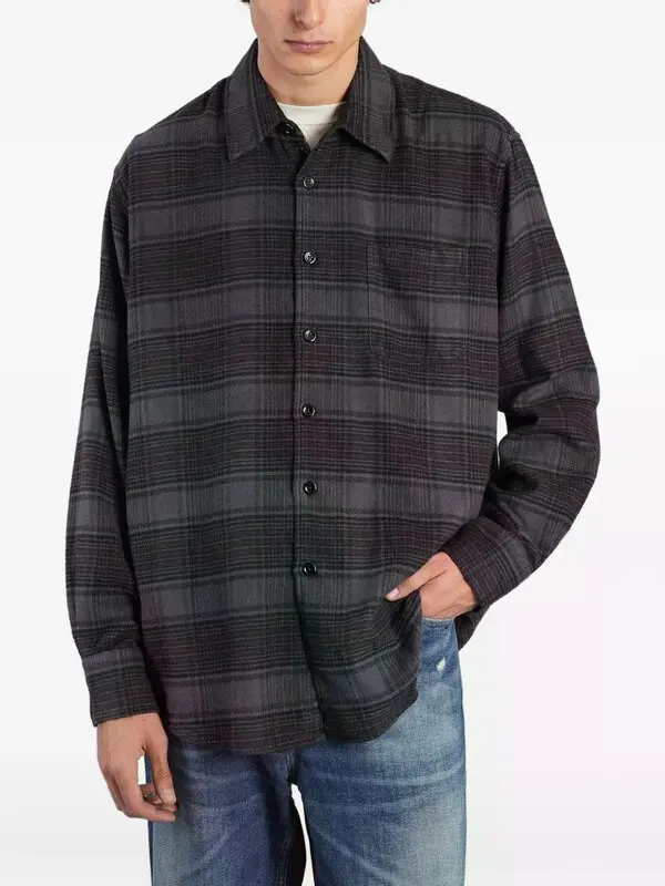 Our Legacy Above Shirt Faded Nocturne Check Flannel - Grey