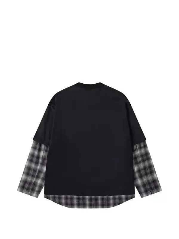 Comme Des Garçons Layered-design Check-pattern Long-sleeve T-shirt