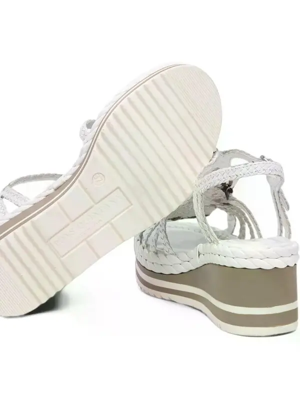 PONS QUINTANA Floral-embellished Braided Leather Sandals