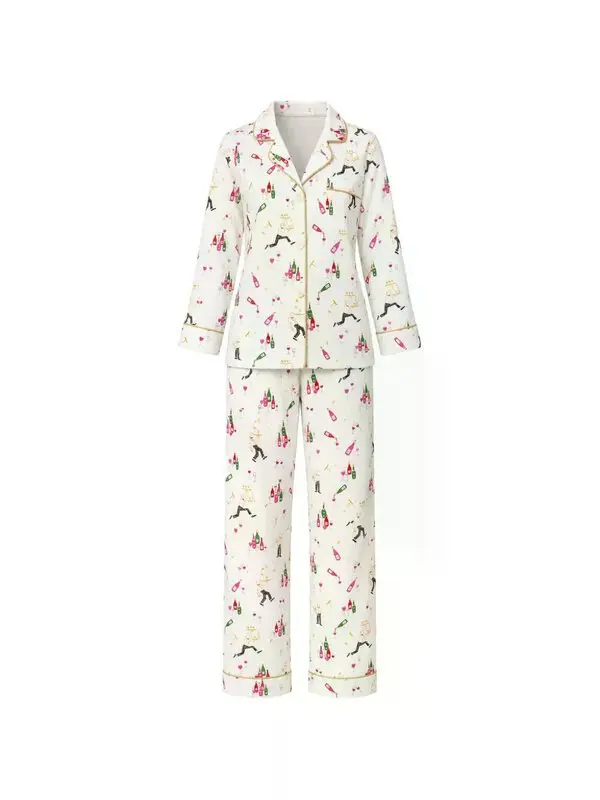 BEDHEAD PAJAMAS Graphic-print Long-sleeve Pajamas - White