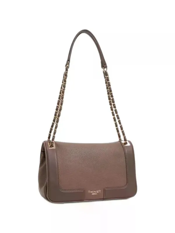 TWINSET Pebbled Chain-link Shoulder Bag