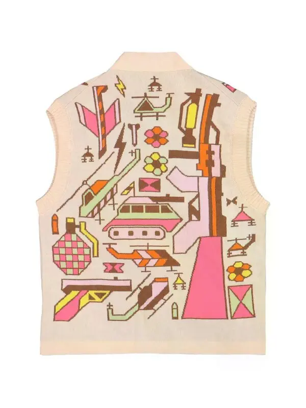WALTER VAN BEIRENDONCK Stop War Patterned-intarsia Vest