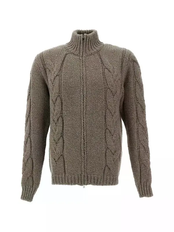 CUSTOMER LOVERS Cable-knit Zip-up Jacket