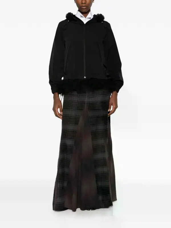 Noir Kei Ninomiya Tulle-trim Hooded Jacket