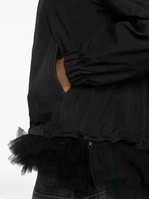 Noir Kei Ninomiya Tulle-trim Hooded Jacket
