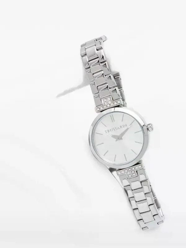 TRUSSARDI Crystal-embellished 30mm Watch - Silver