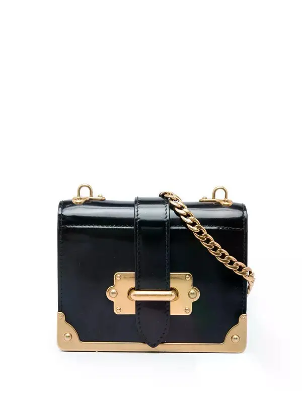 Prada 2013-2026 Micro Spazzolato Cahier Crossbody Bag - Black