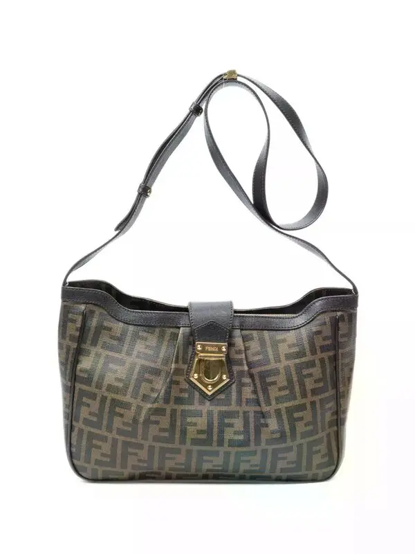 Fendi Zucca Buckle Zip-fastening Cross Body Bag - Brown