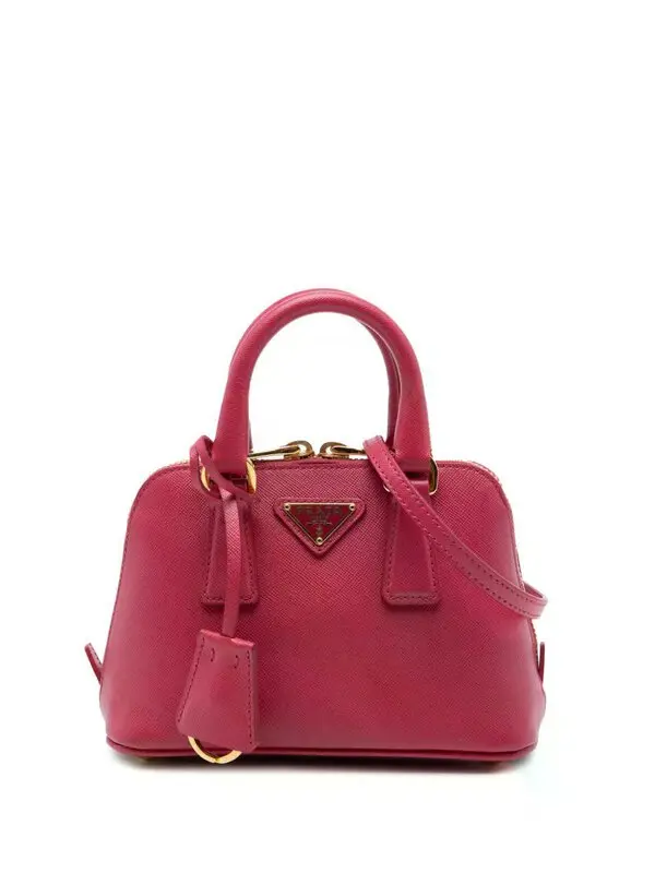 Prada 2000-2013 Mini Saffiano Lux Promenade Satchel - Pink