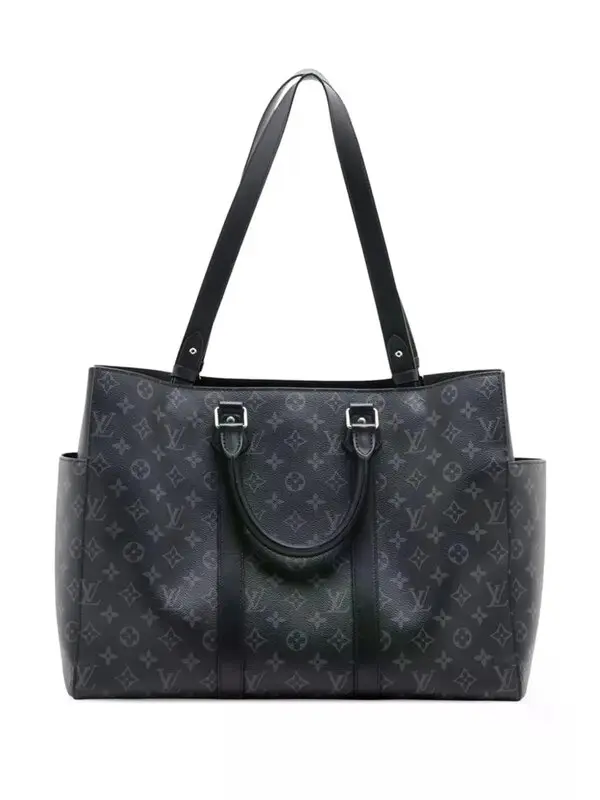 LOUIS VUITTON 2021-2026 Monogram Eclipse Sac Plat 24h Tote Bag - Black