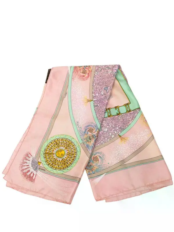 Hermès 20th Century Feux D Artifice Silk Scarf 90 Scarves - Pink