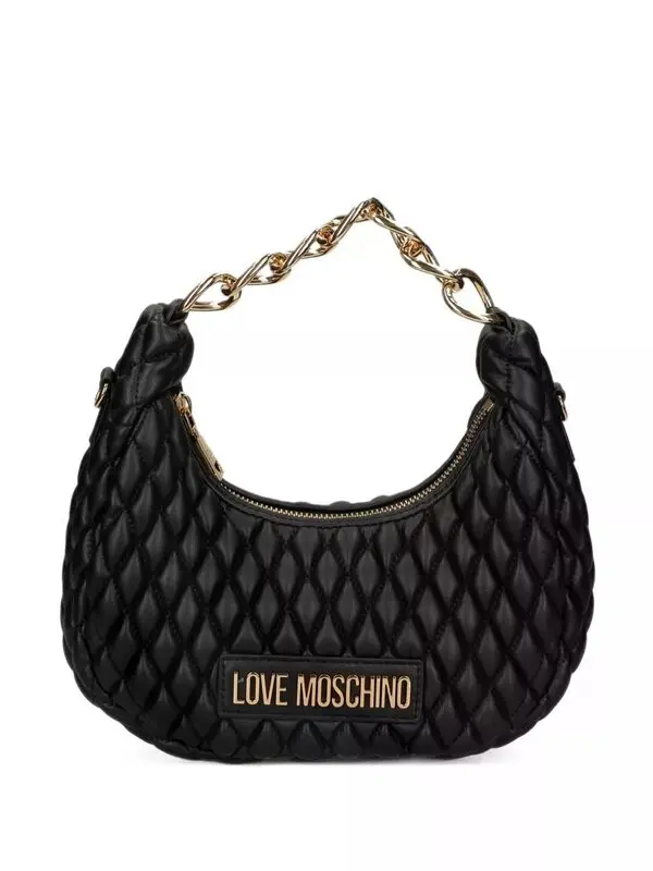 Moschino Love Bubbly Quilted Chain-link Tote Bag - Black