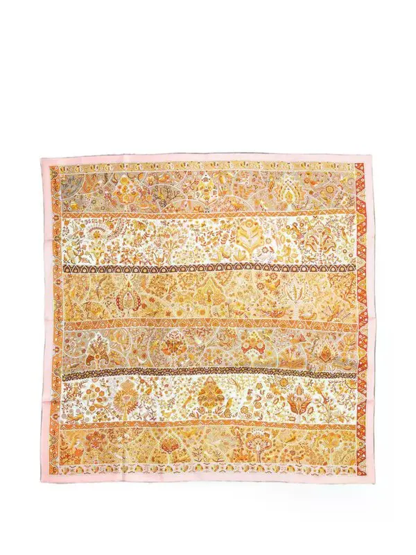 Hermès Au Pays Des Oiseaux-fleurs Scarf - Yellow