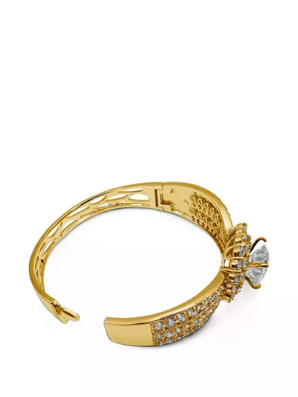 HZMER JEWELLERY Sitara Crystal-embellished Cuff Bracelet - Gold
