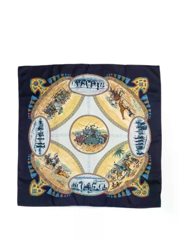 Hermès Cavaliers Peuls Scarf - Blue