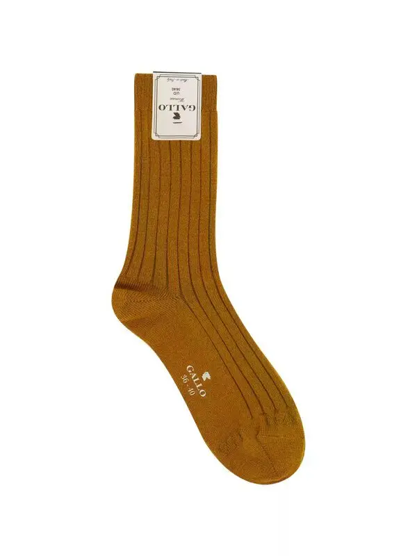 GALLO Ribbed-knit Socks - Yellow