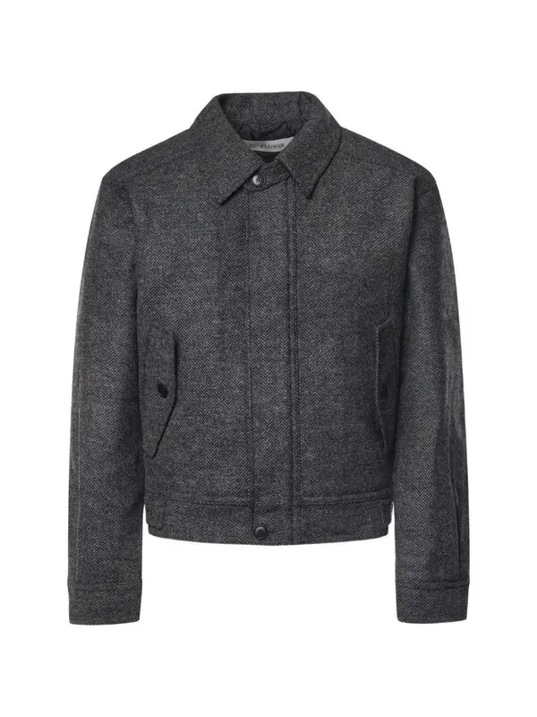 SUNFLOWER Herringbone-pattern Wool-blend Shirt Jacket