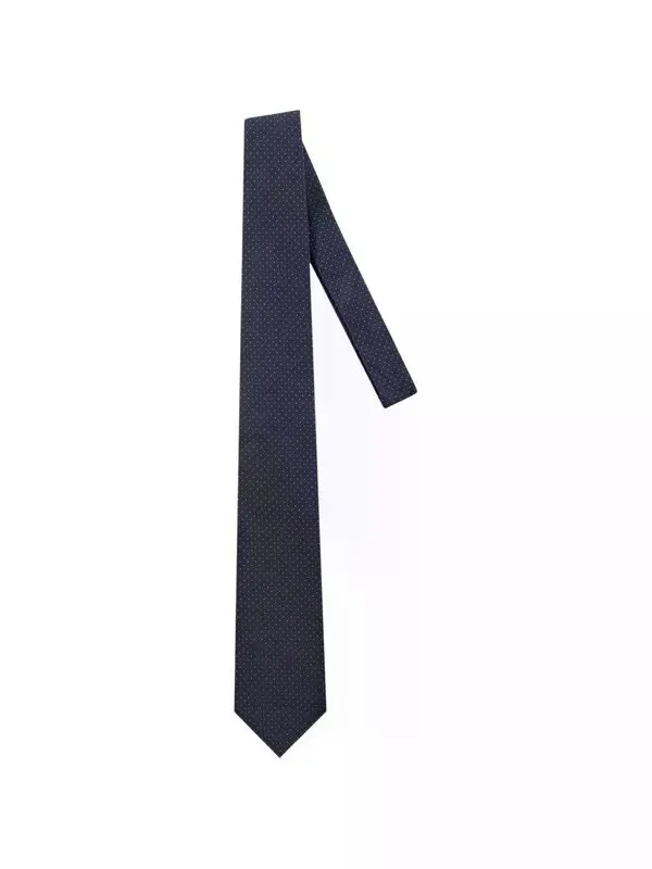 Corneliani Polka-dot Silk Tie - Blue
