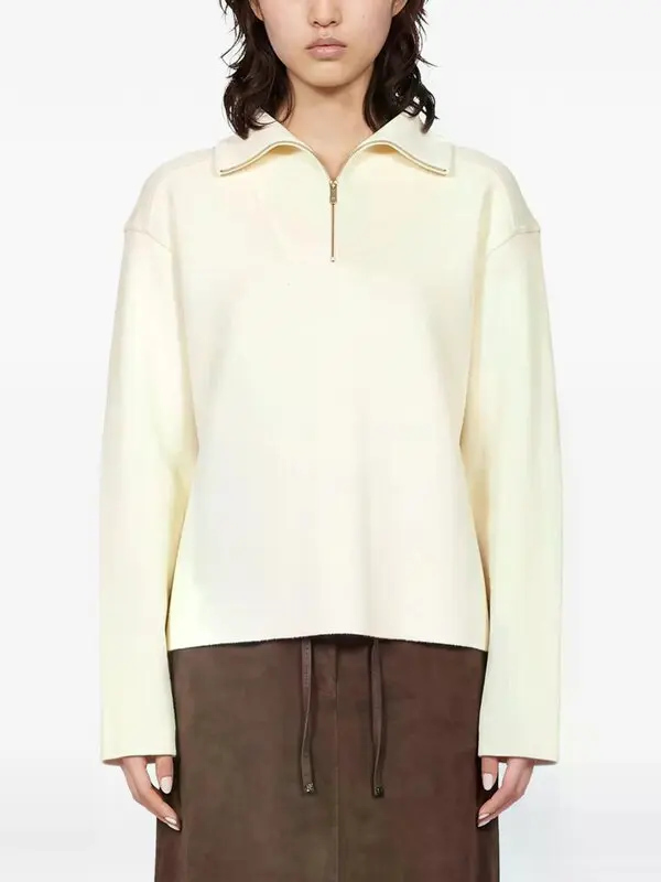 R2W Quarter-zip Dropped-shoulder Sweater