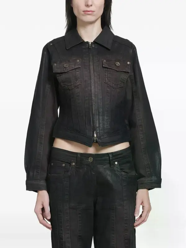 KNWLS Alice Panelled Denim Jacket - Black