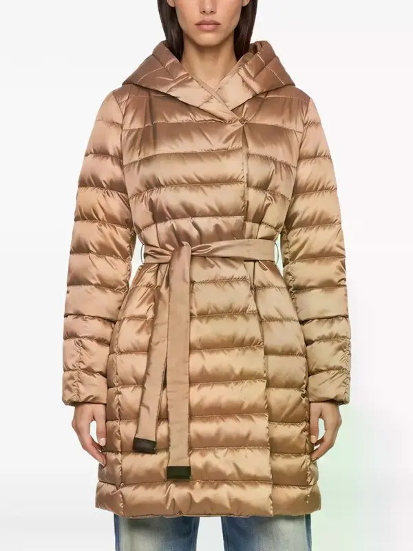 Max Mara The Cube Quilted Hooded Coat - Neutrals