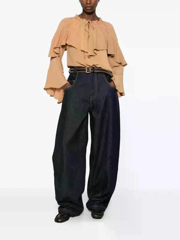 Ba&sh Betty Ruffled Tiered Blouse - Brown
