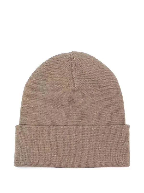 The North Face Logo-patch Ribbed-knit Beanie Hat - Neutrals