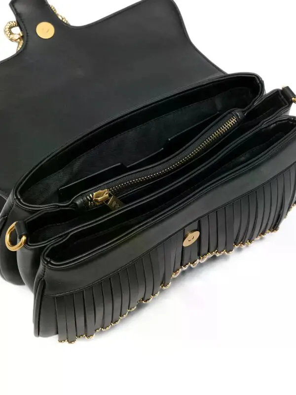 Just Cavalli Snake-plaque Pleated Cross Body Bag