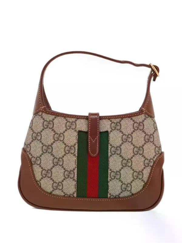 Gucci 2020s Mini Jackie Monogram Shoulder Bag - Brown