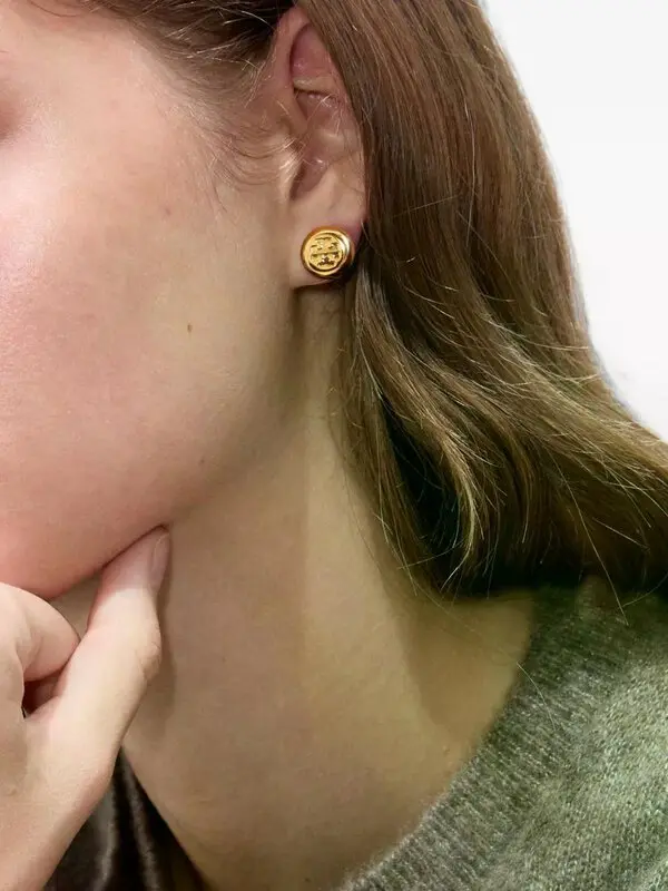 Tory Burch Logo-engraved Stud Earrings