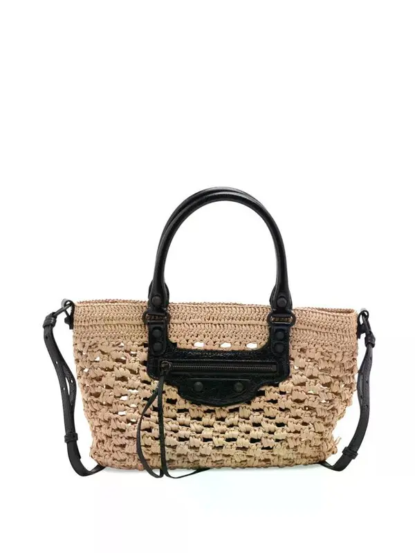 Balenciaga 2021-2026 Raffia Le City Satchel