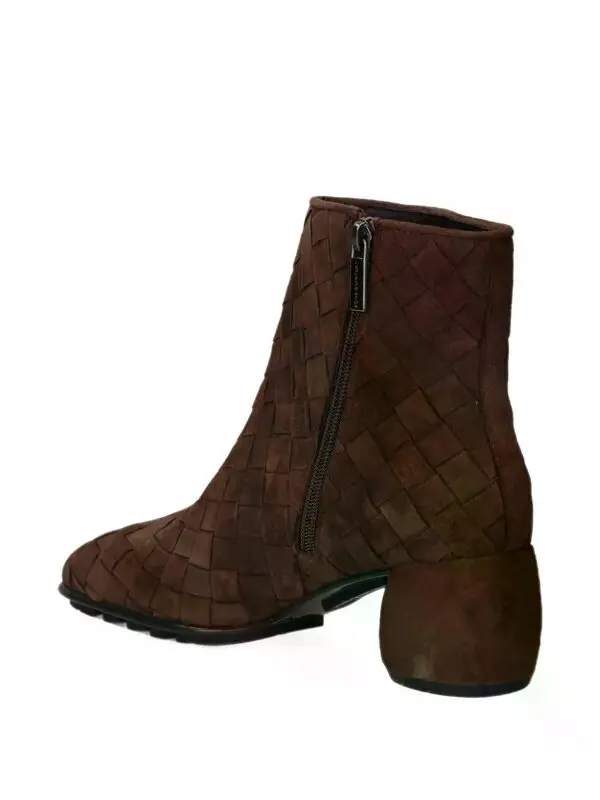 PONS QUINTANA Woven Leather Ankle Boots