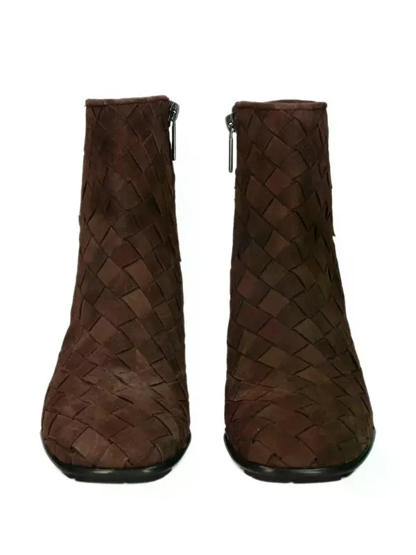 PONS QUINTANA Woven Leather Ankle Boots