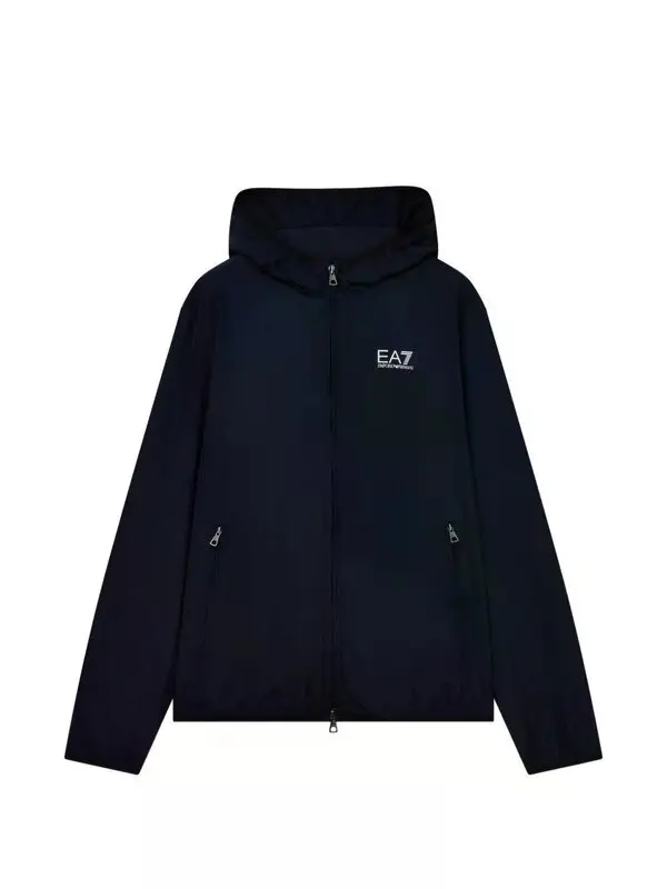 EA7 Logo-print Hooded Jacket - Blue