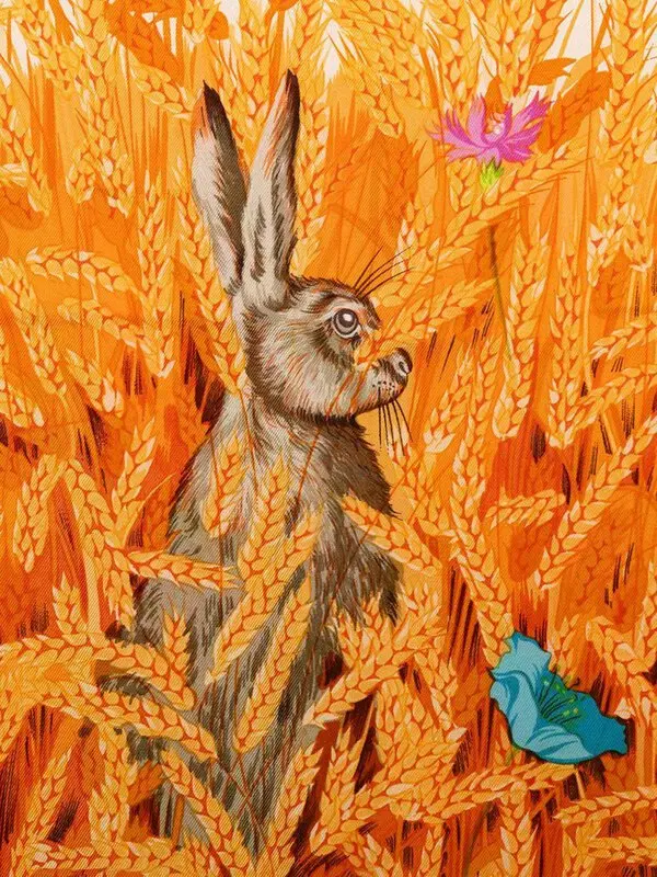 Hermès 1990-2010 Les Bles Silk Scarf 90 Scarves