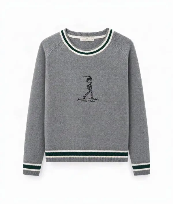 VICTORIA PAULSEN Resa Crew Neck Sweater - Grey