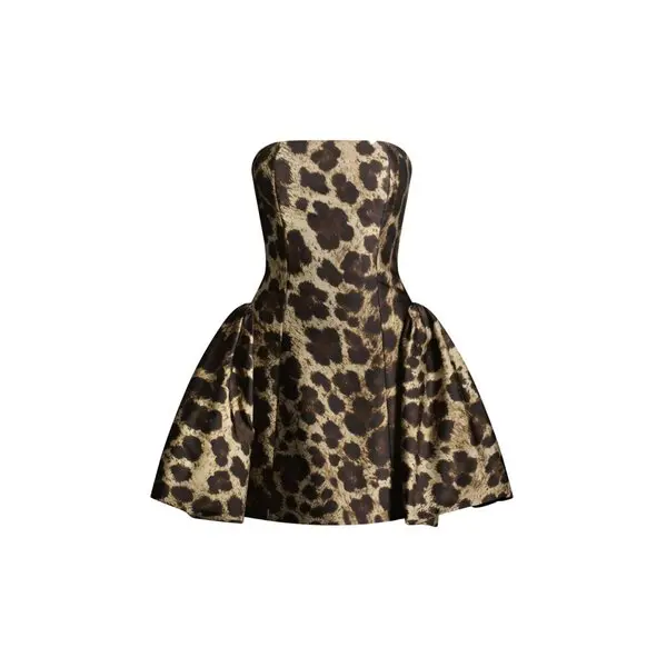 SCARLETT GASQUE Phantom Mini Dress Leopard - Brown