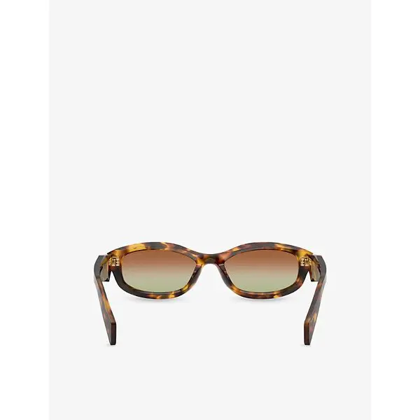 Prada Pr D24s Oval-frame Acetate Sunglasses