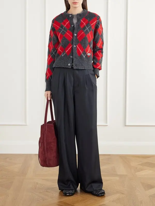 AMI Paris Argyle Wool Cardigan