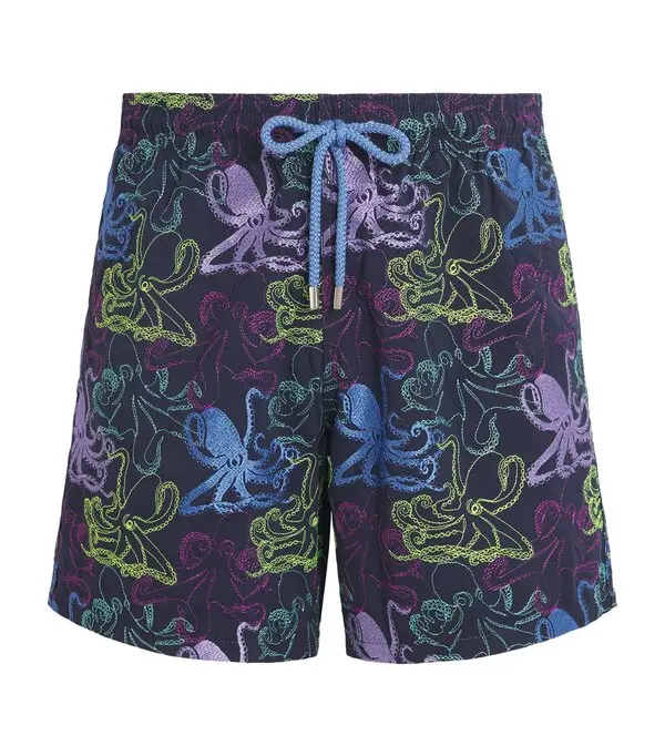 Vilebrequin Octopussy Embroidered Mistral Swim Shorts - Navy