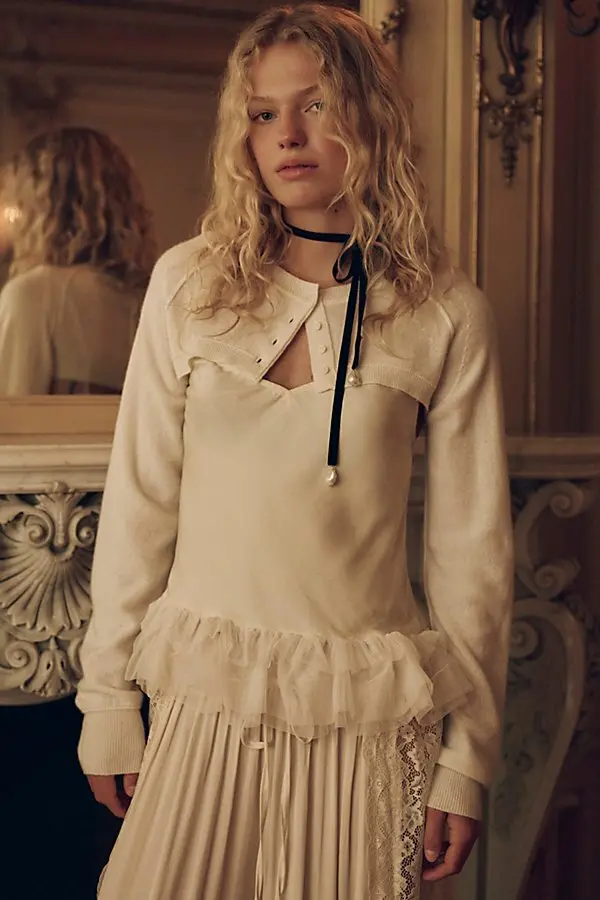 Free People Porta Cashmere Shrug At - Cloud Dancer