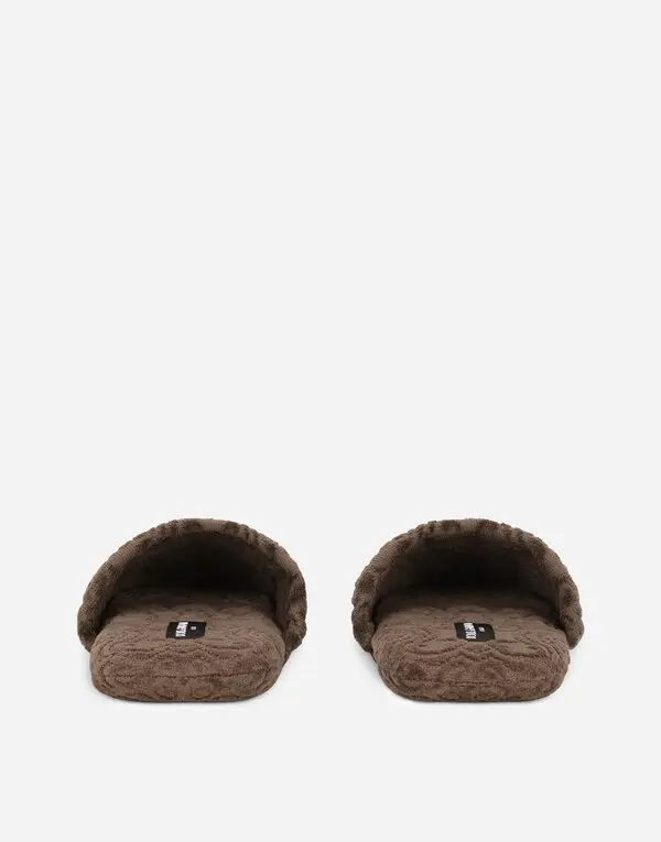 Dolce & Gabbana Jacquard Cotton Terry Slippers Cotton Slippers