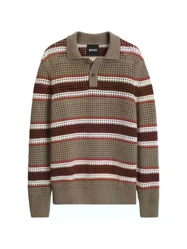 BOSS Relaxed-fit Rugby Sweater In A Wool Blend - Neutrals