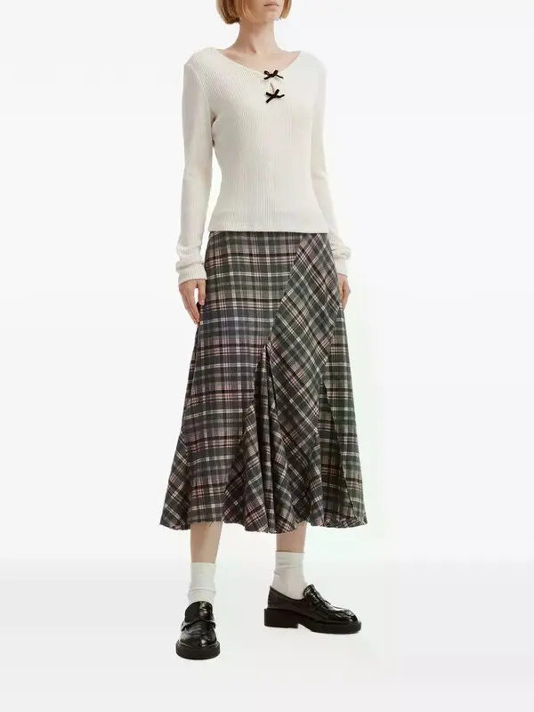B+AB Bow-detail Ribbed-knit T-shirt